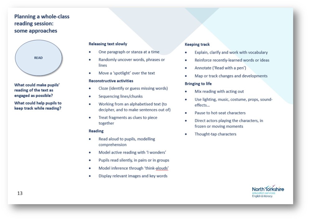 Whole-class reading: a planning tool – James Durran